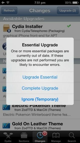 Cydia update for iOS 7, gets a new makeover